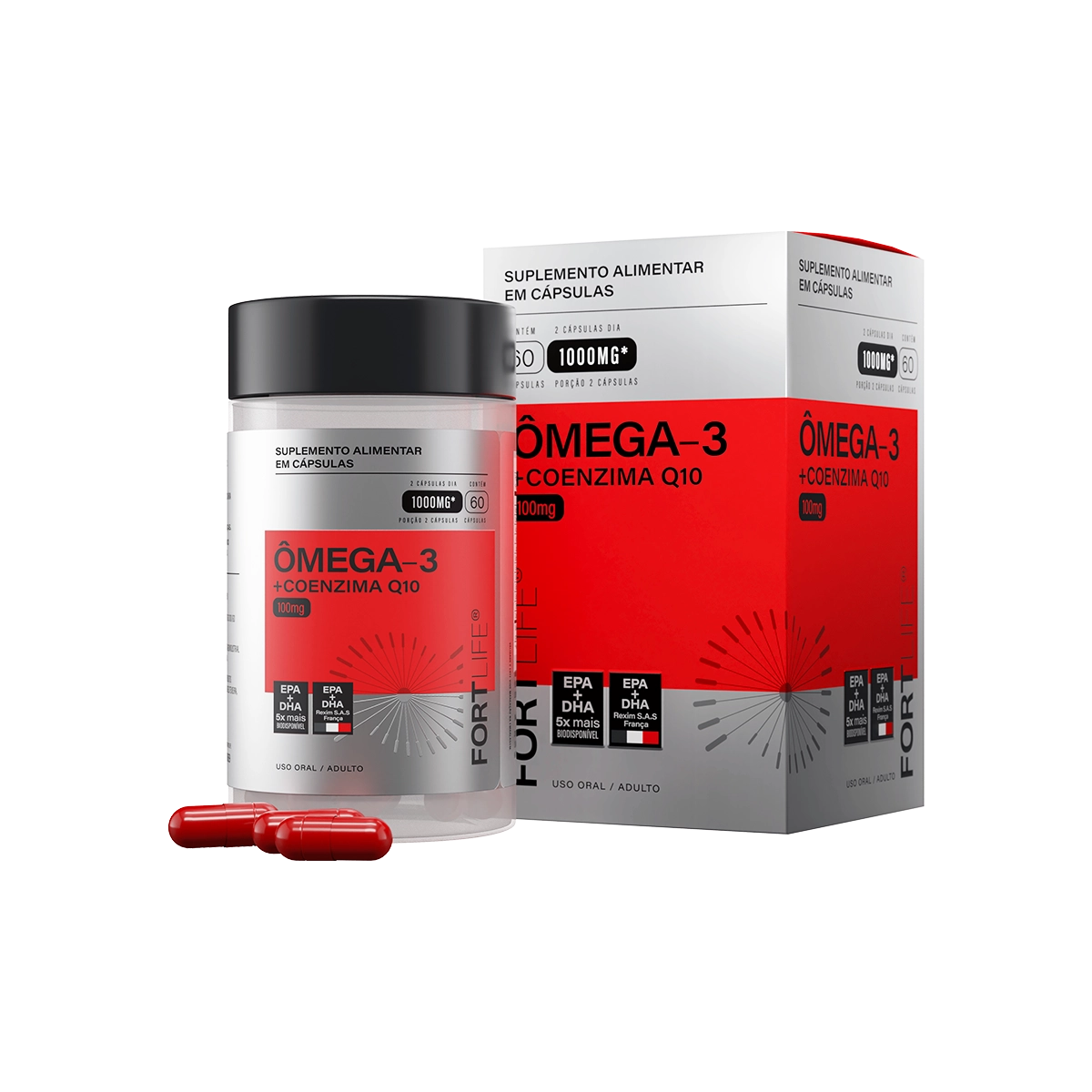 Ômega-3 + Coenzima Q10 1000mg 60 Cápsulas - FORTLIFE Pharma