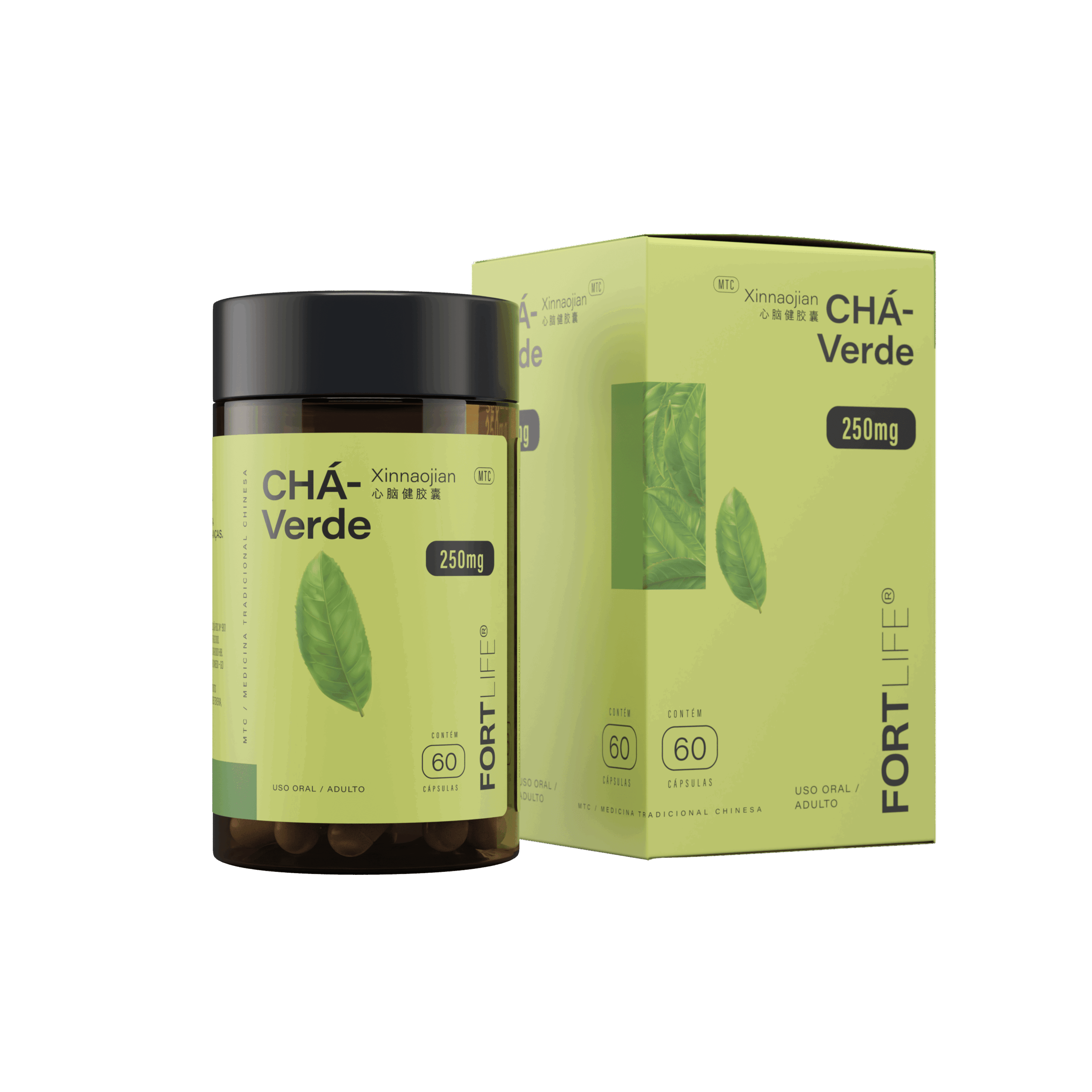 Chá-Verde 500mg 60 Cápsulas - FORTLIFE Pharma